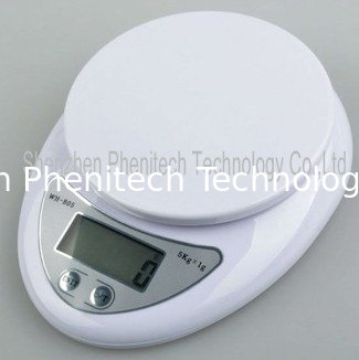 White Color High Grade ABS Plastic Digital Kitchen Scale With 3KG / 5KG