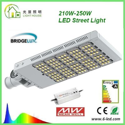 Rotatable 200W LED street light 50000 Hrs Life Span AC 85 – 277 V CE RoHS Certificate