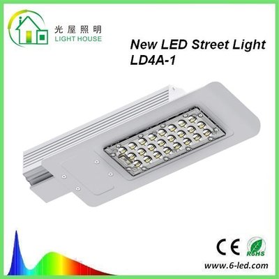 Waterproof 30W LED Street Light Lightning Protection Standard, CE RoHS 50 / 60 Hz