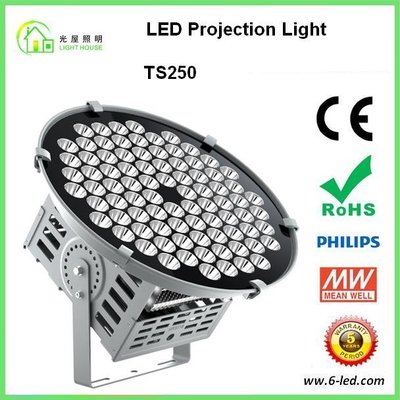 250w Flood Outdoor Projection Lights For Stadium Wharf With Cree Chip And Meanwell Dirver