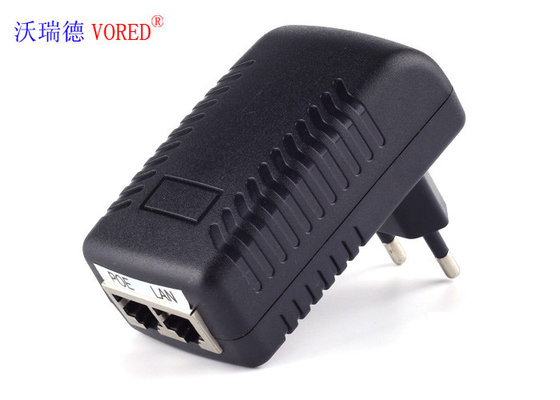 800MA Power Ethernet Adapter , EU Plug Black POE Injector Power Supply