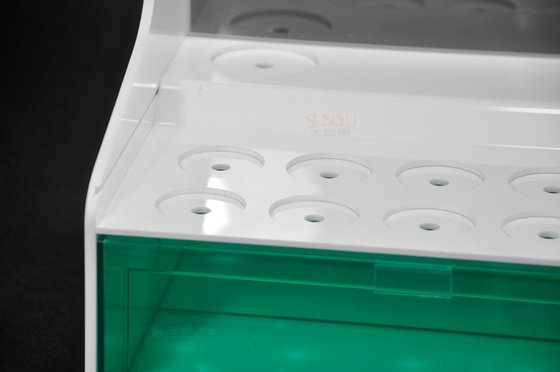 Cream Acrylic Makeup Display Stand Mirrored Function 275×225×327 mm One Drawer
