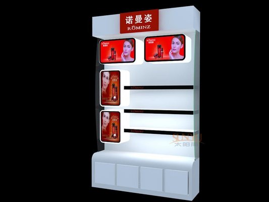 Perspex Retail Floor Display Cosmetic Storage Organizer White With Drawer