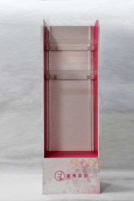 Red White MDF Floor Display Stands 1247×250×400 mm With Logo Printing