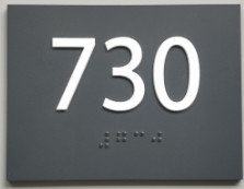 Grade II Braille Custom Directional Signs 1/8" Acrylic Panel 1/32" Raised Text