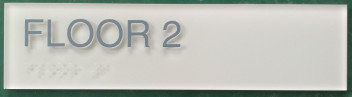 Thermoformed 6"X2" ADA Compliant Signs For Floor 1/4" Acrylic Panel Straight Edge