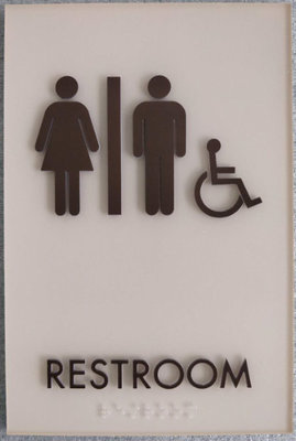 6" X 9"  SW7555 ADA Restroom Signs 1/8" Non Glare Acrylic  Grade II
