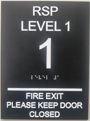 Black 6"X9" ADA Exit Sign With Acrylic Panel Straight Edge For Fire Exit Door
