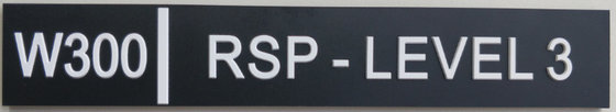 Straight Edge Wayfinding Signage 2 By 9 Inch 1/32" White Raised Text Black Background