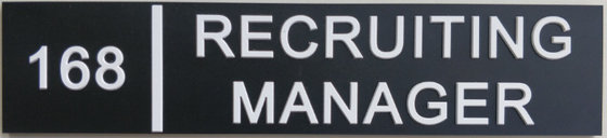Straight Edge Wayfinding Signage 2 By 9 Inch 1/32" White Raised Text Black Background