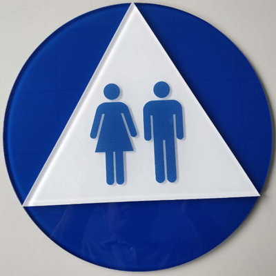 Clear Acrylic Braille Toilet Signs , 12"X12" Disabled Toilet Sign With OEM Service