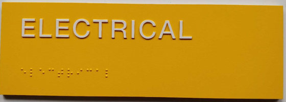 Straight Edge Ada Braille Signs Grade II Braille , Thermoforming Signage For Room ID