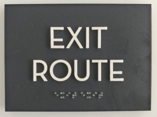 1/8" Non Glare Acrylic Panel ADA Exit Sign Clear Grade II 1/32" Raised Text