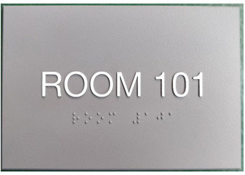 1/8" Acrylic Panel Thermoformed ADA Signs 4"X 6" Beveled Edge Square Corner