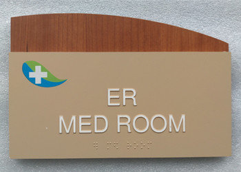Wooden Grain Panel Thermoformed ADA Signs 4.25"X5" Size Grade II Braille