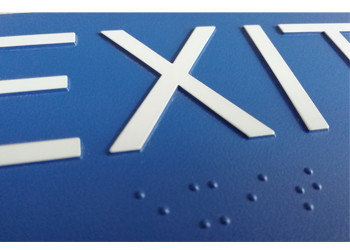 Straight Edge Ada Braille Signs , Grade II Braille Thermoforming Signage For Exit