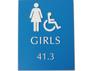 Tactile Braille ADA Restroom Signs Customized Size Vandal Proof For Mens / Girls