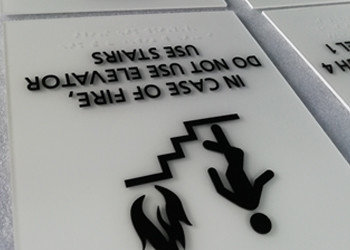 Exit Direction ADA Elevator Signs Elevator Information Straight Edge Custom