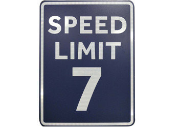 Durable Reflective SPEED LIMIT Aluminum Number Signs With 7MPH To Control Speed