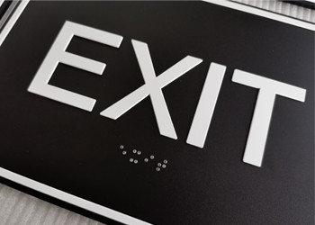 ADA Compliant Braille Exit Sign Grade II Braille 1/32" Raised Text With Border