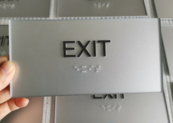 Rectangle ADA Exit Sign 1/8" Non Glare Acrylic With Raised Grade II Braille