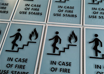 1/4 Inch Acrylic ADA Stair Signs Vandalproof Light Weight Moisture Resistance