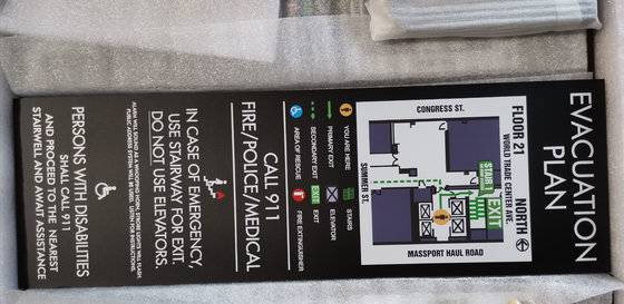 1/4" Wayfinding Signage Custom Building Evacuation Maps Uv Resist Print Information