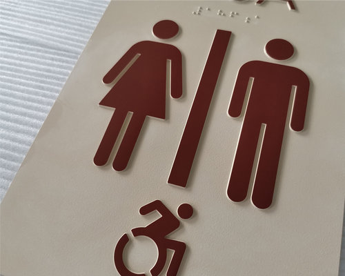 Matte Finish Thermoformed ADA Signs , Custom Color Acrylic Room Signs Custom