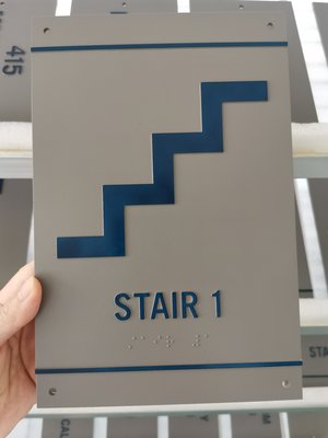 Straight Edge Thermoforming 1/8" Acrylic Ada Stair Signage