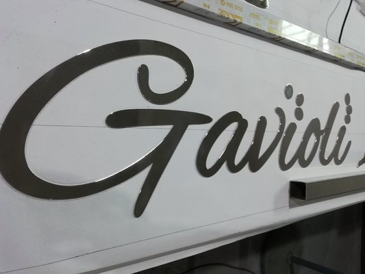 SS Acrylic Sign Letters Custom Solid Cut Out Dimensional Brushed Mirror Finish