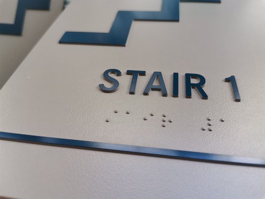 Straight Edge Thermoforming 1/8" Acrylic Ada Stair Signage
