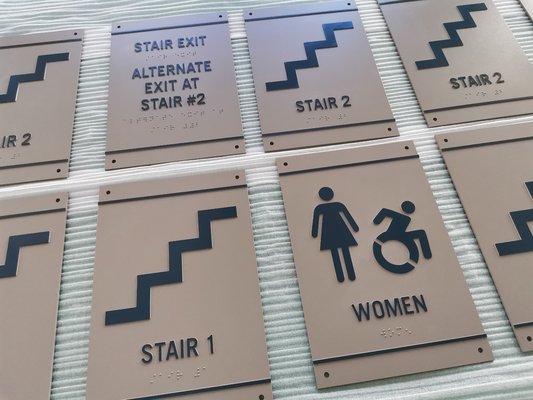 Straight Edge Thermoforming 1/8" Acrylic Ada Stair Signage