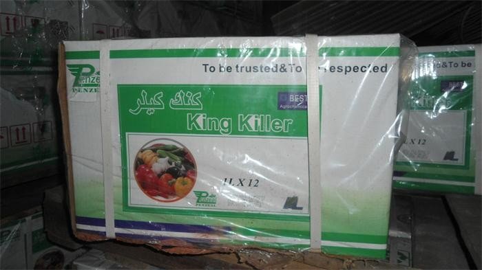 Herbicide  pesticide package, 1L bottle in color carton