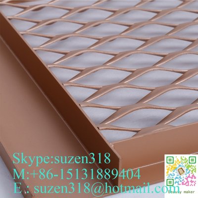 anodized bronze aluminum diamond hole expanded sheet for decoration