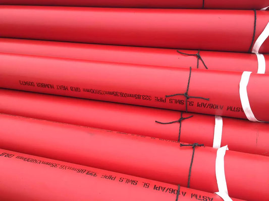 A795 schedule 10 erw welded carbon steel pipes for fire fighting use with painted and grooved ends/ ASTM A53 steel pipe