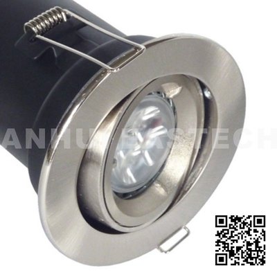 China GU10 Aluminium Centre Tilt LED Fire Rated Downlight - Satin Nickel Color