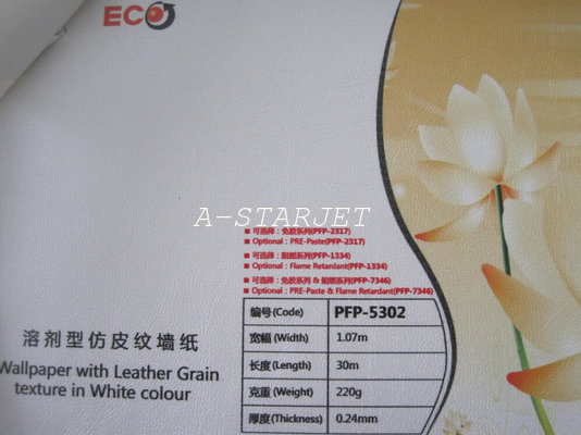 PVC Eco Friendly Wallpaper Solvent , Inkjet Printing Media