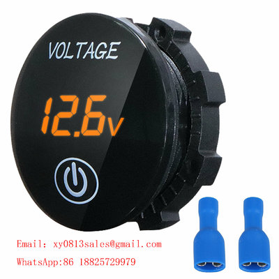 DC 5V-48V LED Panel Digital mini round led voltmeter with Touch ON OFF Switch