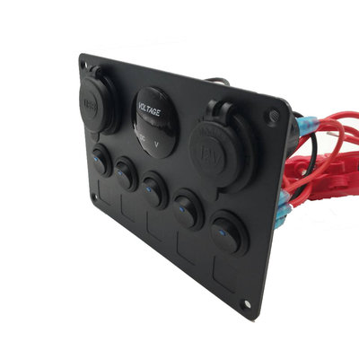 Hot selling universal 4 gang cat eye switch panel 24V with dual USB charger for marine car truck