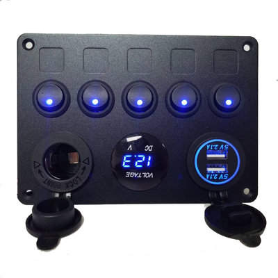 Hot selling universal 4 gang cat eye switch panel 24V with dual USB charger for marine car truck
