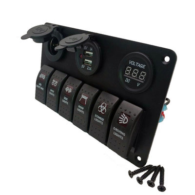 Hot sale 12V 24V Offroad switch panel with dual USB For Universal Car
