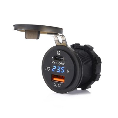 Universal Cigarette Lighter Car Charger USB Vehicle DC12V-24V Voltmeter 2 Port Power Socket Dual USB QC 3.0 Charger