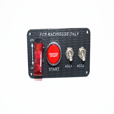 12V Ignition Switch Engine Start Push Button 3 Toggle Panel with Indicator Light DIY Racing Style Car Modification Rocke