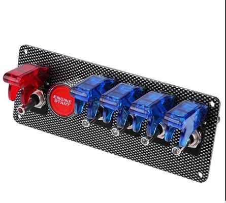 12V Racing Car Ignition Start Switch 8 Red LED Toggle Button Panel Exquisite