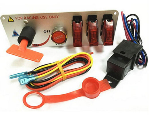 RACING Carbon Fiber Racing Car 12V Ignition Switch Panel