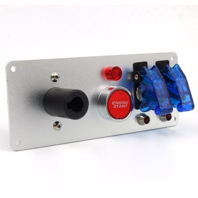 LeaningTech LTC Racing Car 12V LED Toggle Ignition Switch Panel Engine Start Push Button Carbon