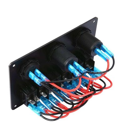 6 Gang Small Switch Panel 12V Rocker USB Socket Power Socket Breaker Control QC3.0 Voltage Marine