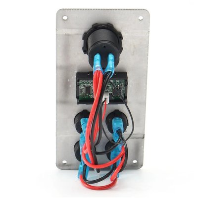 Carbon Grain LED Rocker Switch Panel DC12V 24V Dual USB Charging Ports Switch Panel Universal for Car Boat Caravan Refit