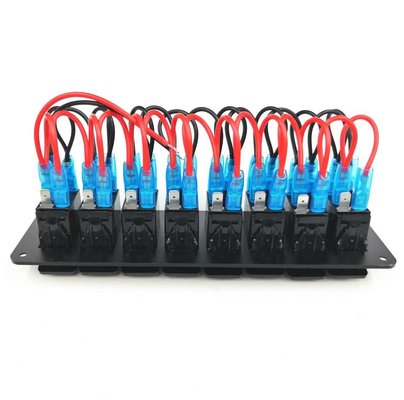 8 Gang Marine Boat Rocker Switch Panel 12V Waterproof RV Led for Car Truck Blue RV Caravan