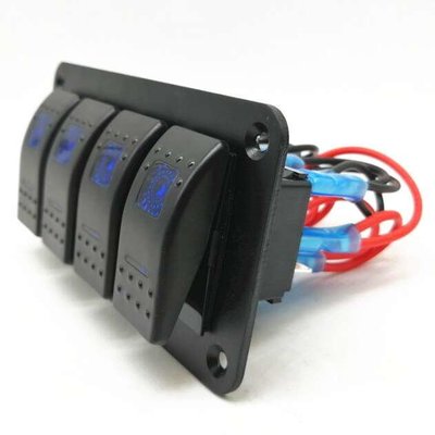 4 Gang USB Waterproof LED Automotive Toggle Rocker Switch Panel ON-OFF Car Marine Boats Rocker